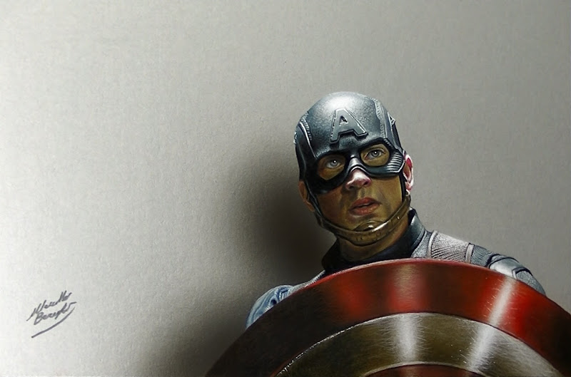Captain America - drawing - Marcello Barenghi