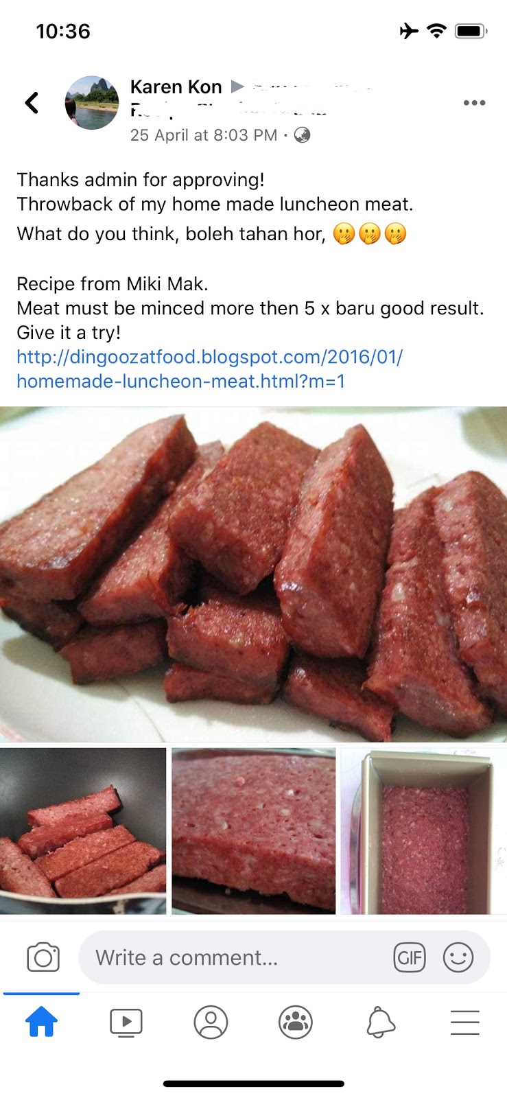 Miki's Food Archives : Homemade Luncheon Meat 自制午餐肉