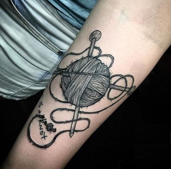 50+ Cute Knitting Tattoos For Women (2019) | Tattoo Ideas 2020