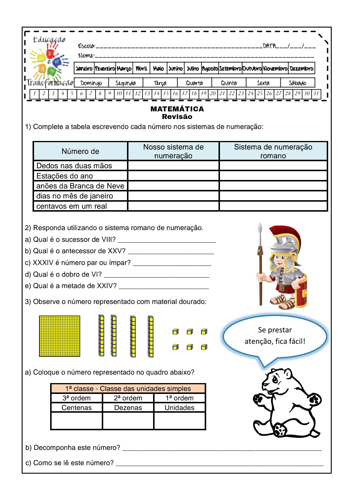 👍Revisão: matemática Atividade para revisão de matemática ... 👍Revisão: matemática Atividade para revisão de matemática ...