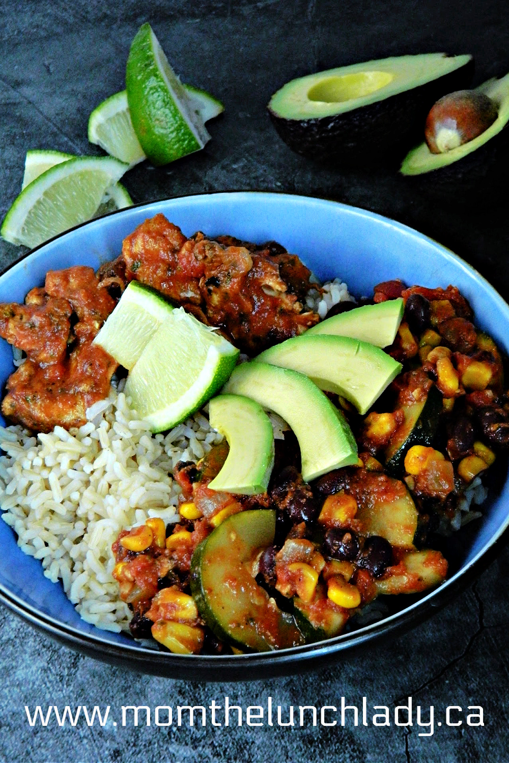 Tex Mex Chicken & Zucchini Rice Bowls