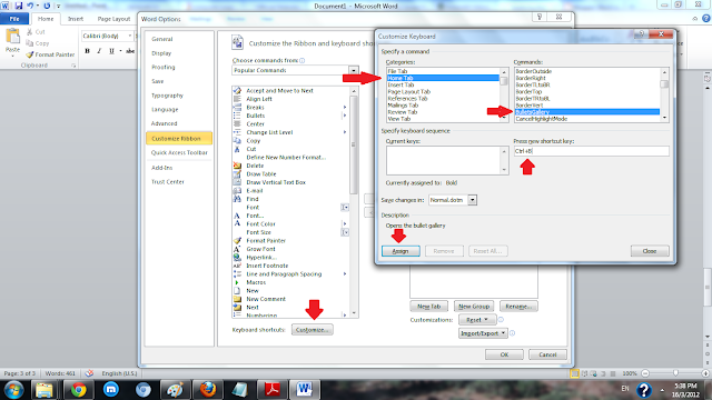 Bullet keyboard Shortcut key in Microsoft word