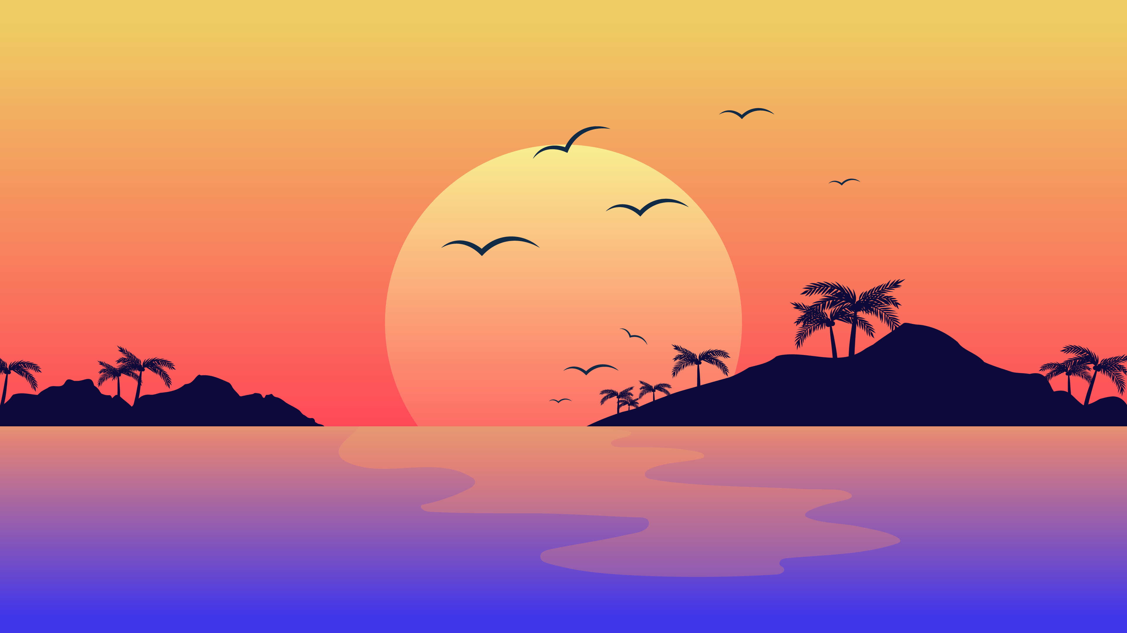 Wallpaper 4K - Simple Sunset - Heroscreen Wallpapers