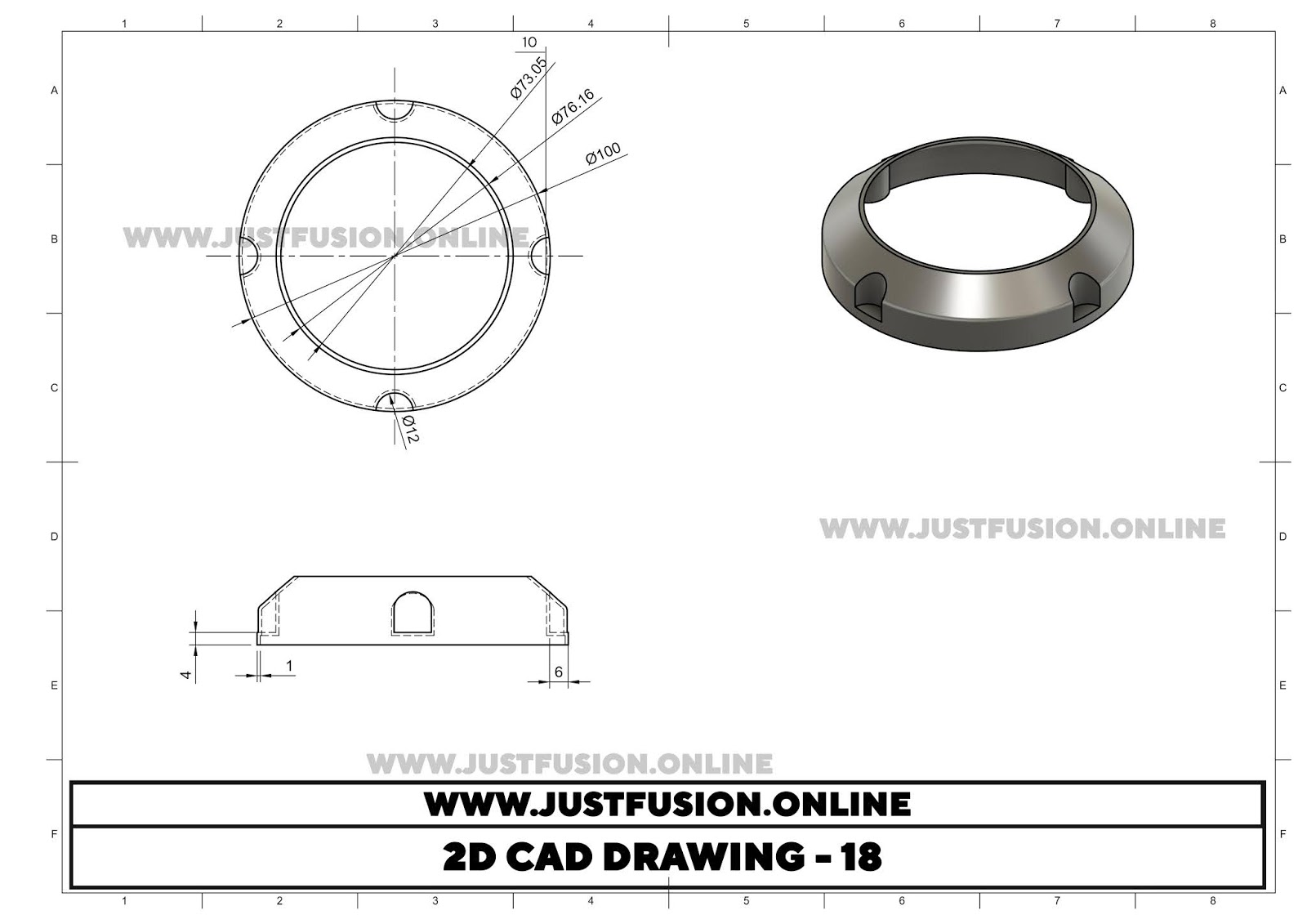 2d Cad Drawing 18 Cad Exercise Drawing For Beginners