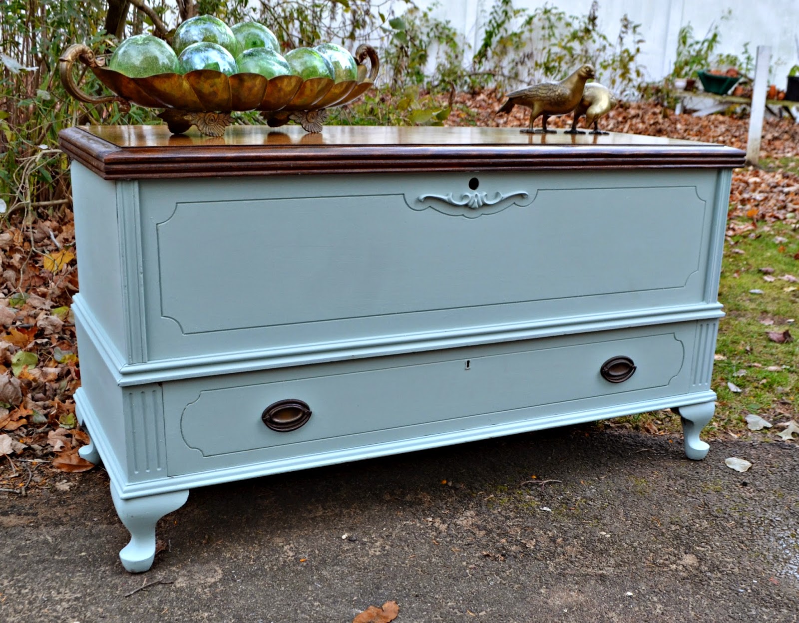 Heir and Space: An Antique Cedar Chest in Ice Blue