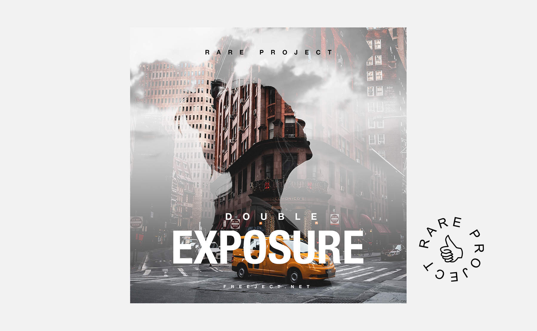 Double Exposure Cover Art Design Template - Rare Project