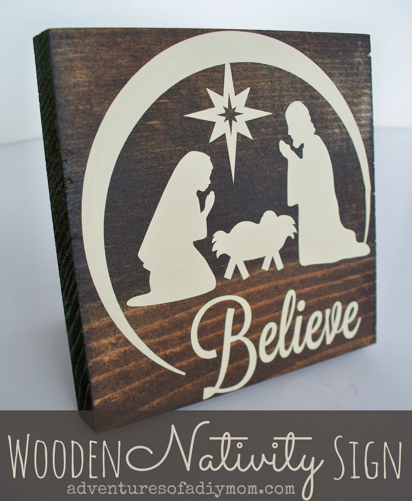 Wooden Nativity Sign - Adventures of a DIY Mom