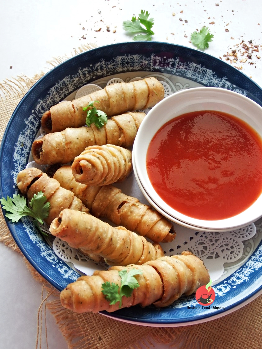 Garlic and Herbed Baby Corn Samosa Cigars