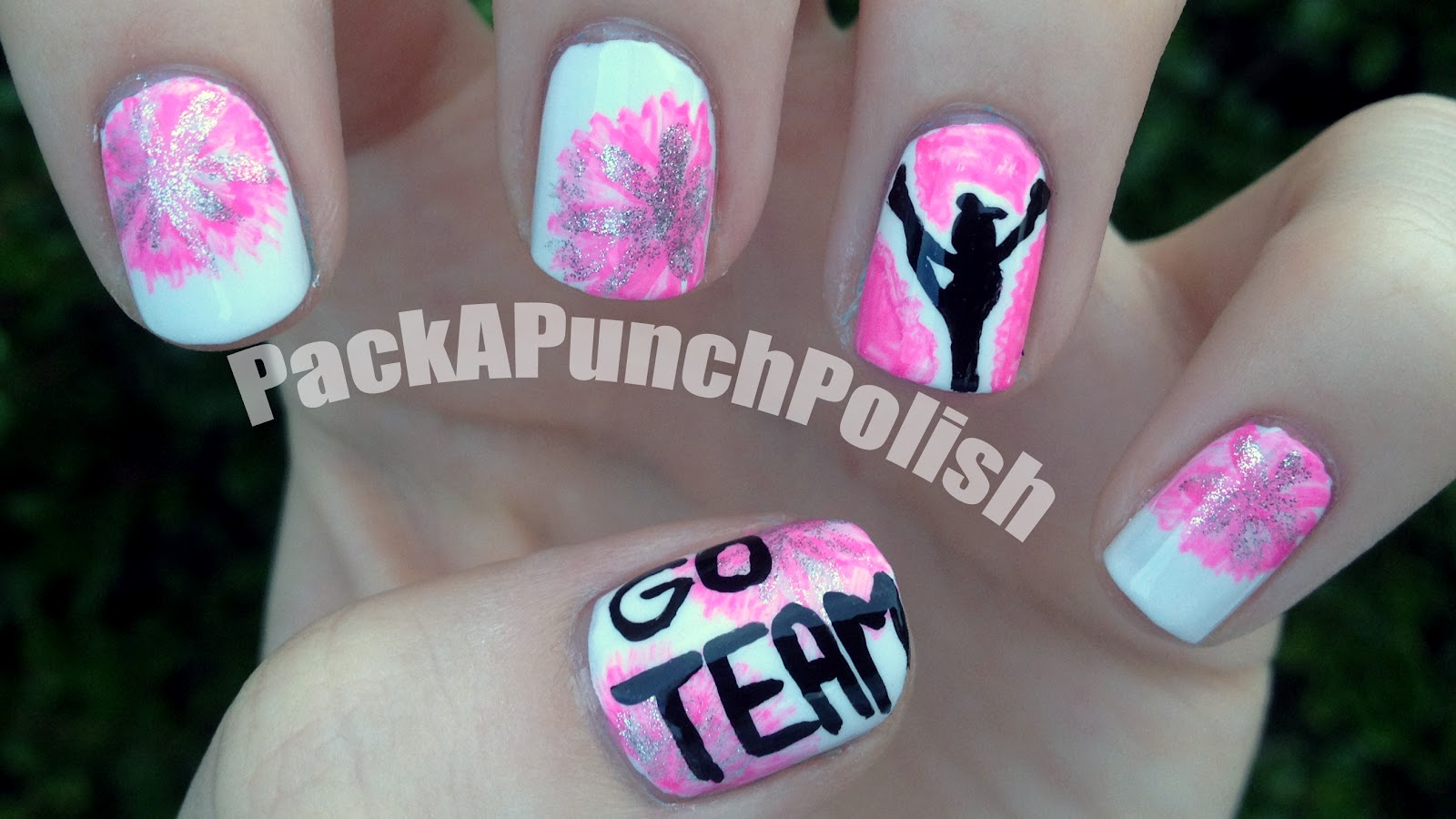 PackAPunchPolish: Cheerleading Nail Art