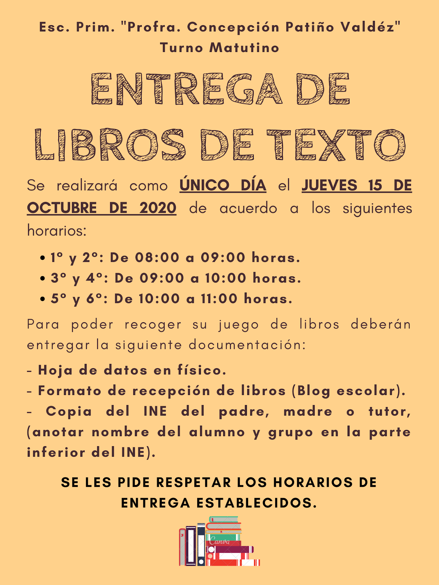 Esc. Prim. "Profra. Concepción Patiño Valdez" Turno Matutino: Entrega de Libros