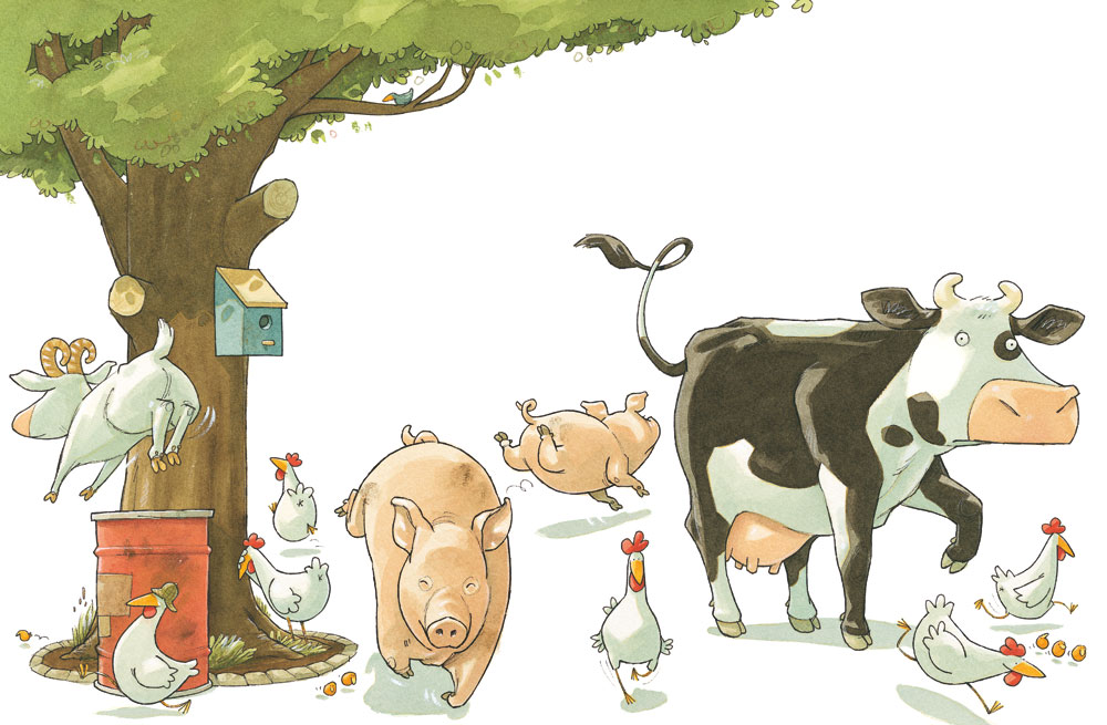 Illustration Alexander Steffensmeier: Lieselotte sucht ein Versteck 2