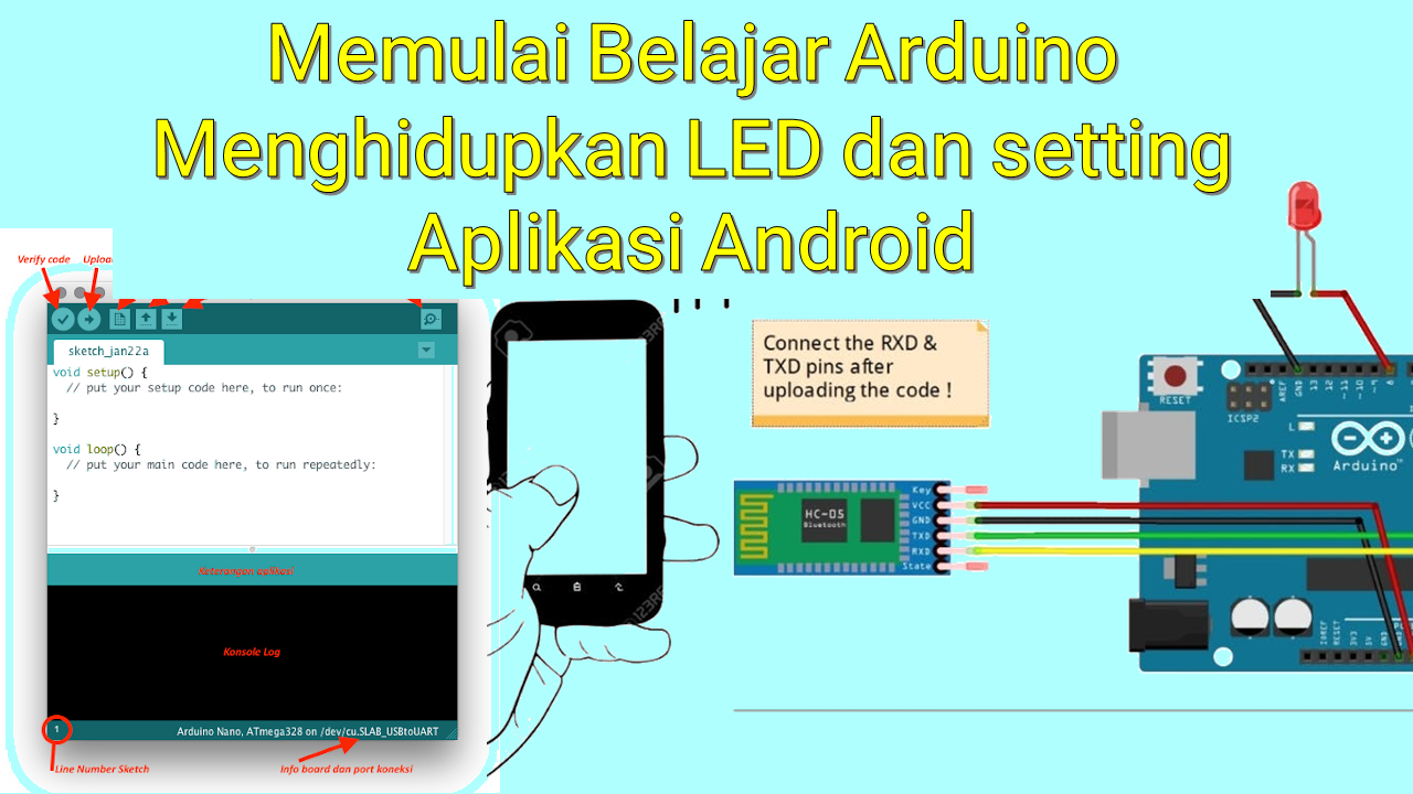 Memulai Belajar Arduino Menghidupkan Led Dan Setting Aplikasi Android Bluetooth Controller 📘
