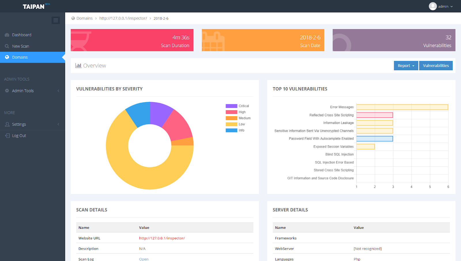 Taipan - Web Application Security Scanner