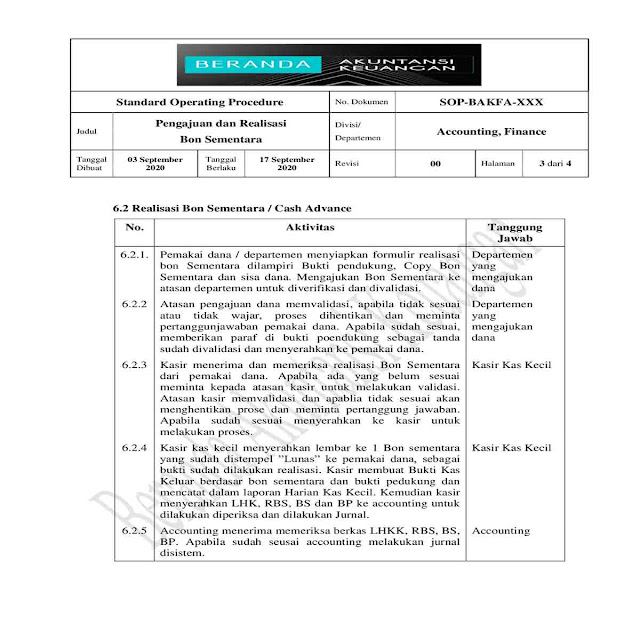 Contoh Kas Bon - Sop Keuangan Accounting Contoh Sop Hrd Contoh Sop ...