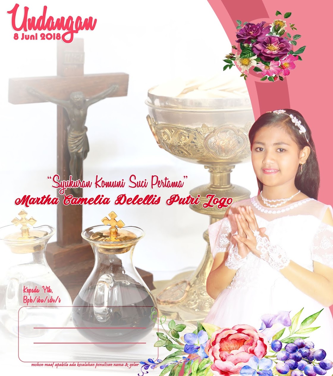 Template Design Undangan Komuni Suci Pertama dengan Adobe Photoshop