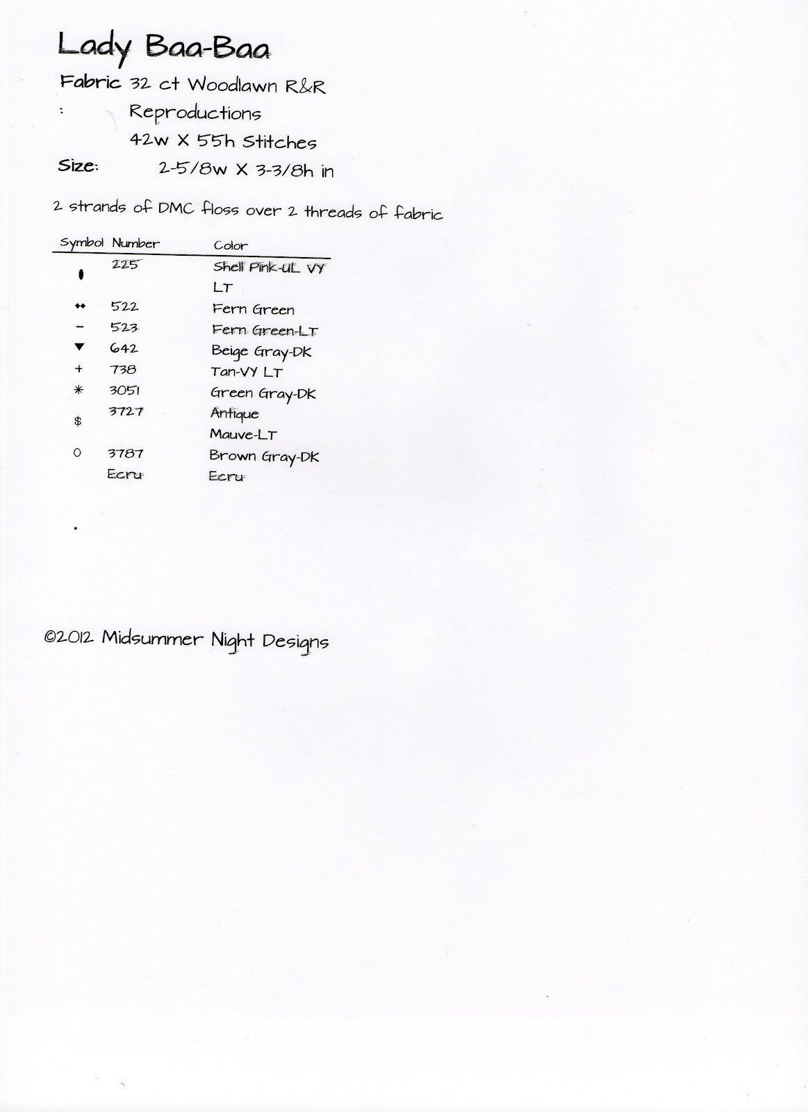 Midsummer Night Musings: Lady Baa-Baa