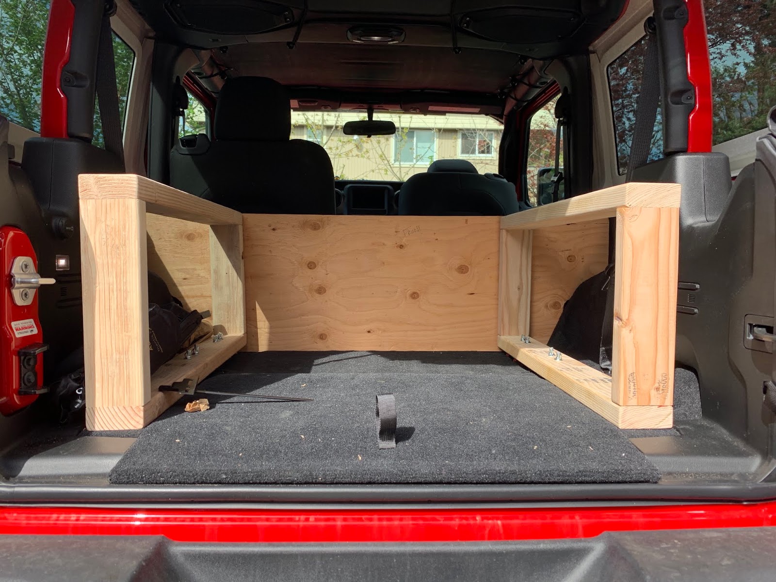 DIY Sleeping and Storage Platform for 2 Door 2018 Jeep Wrangler JL