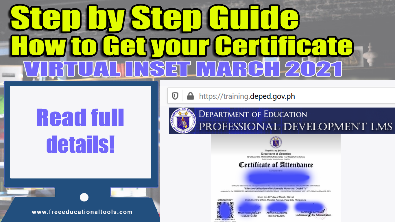 Step by Step Guide on How to get your INSET Certificates [DepEd Virtual ...
