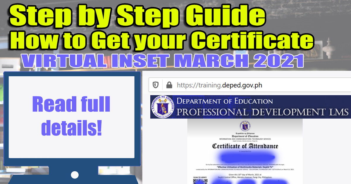 Step by Step Guide on How to get your INSET Certificates [DepEd Virtual ...