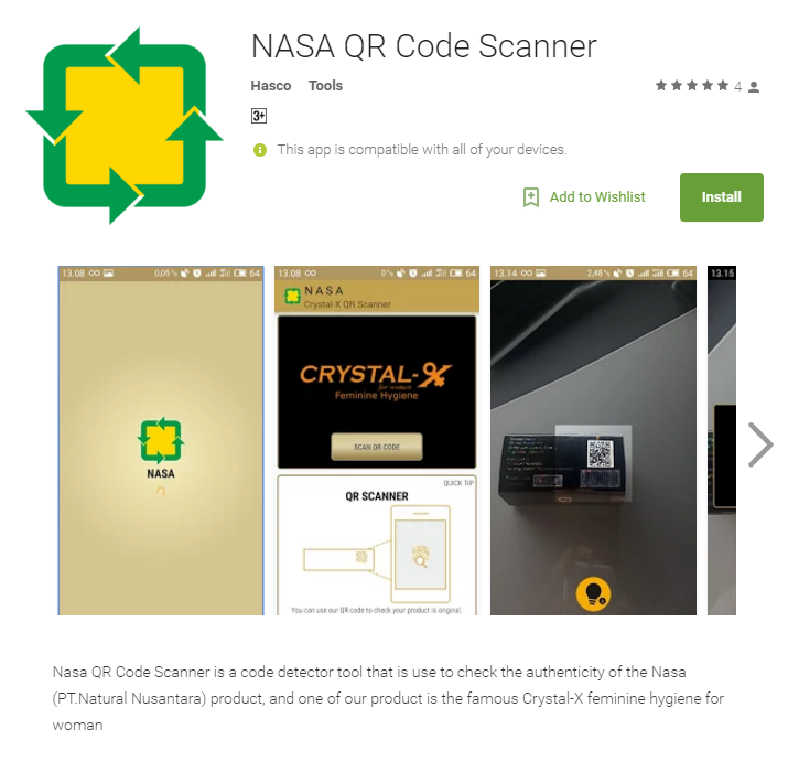 Nasa QR Code Scanner Aplikasi Uji Keaslian Crystal X | Majalah Wanita ...