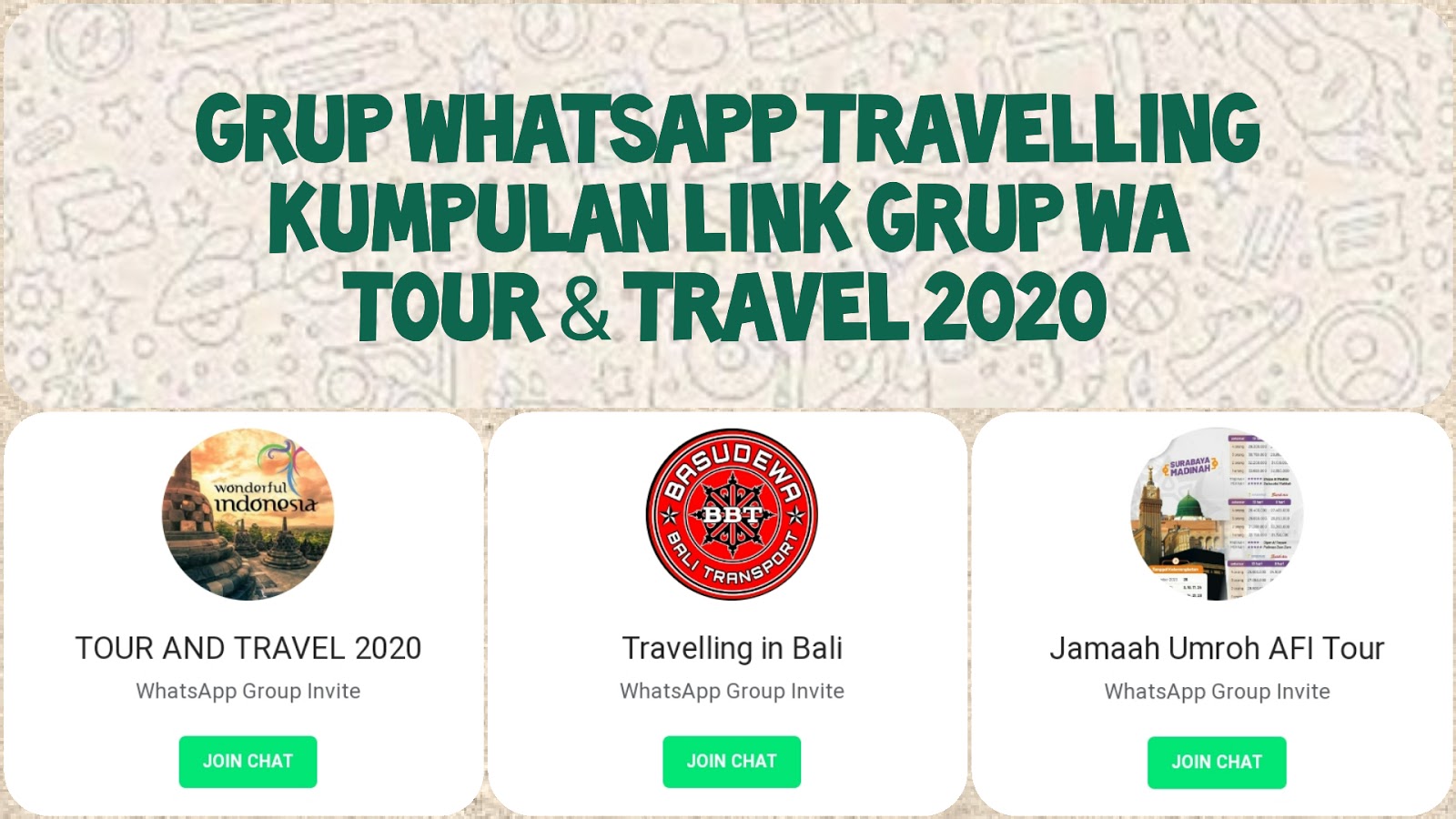 Grup WA Tour and Travel | Link Grup Whatsapp Travelling Indonesia - LinkGrupWA