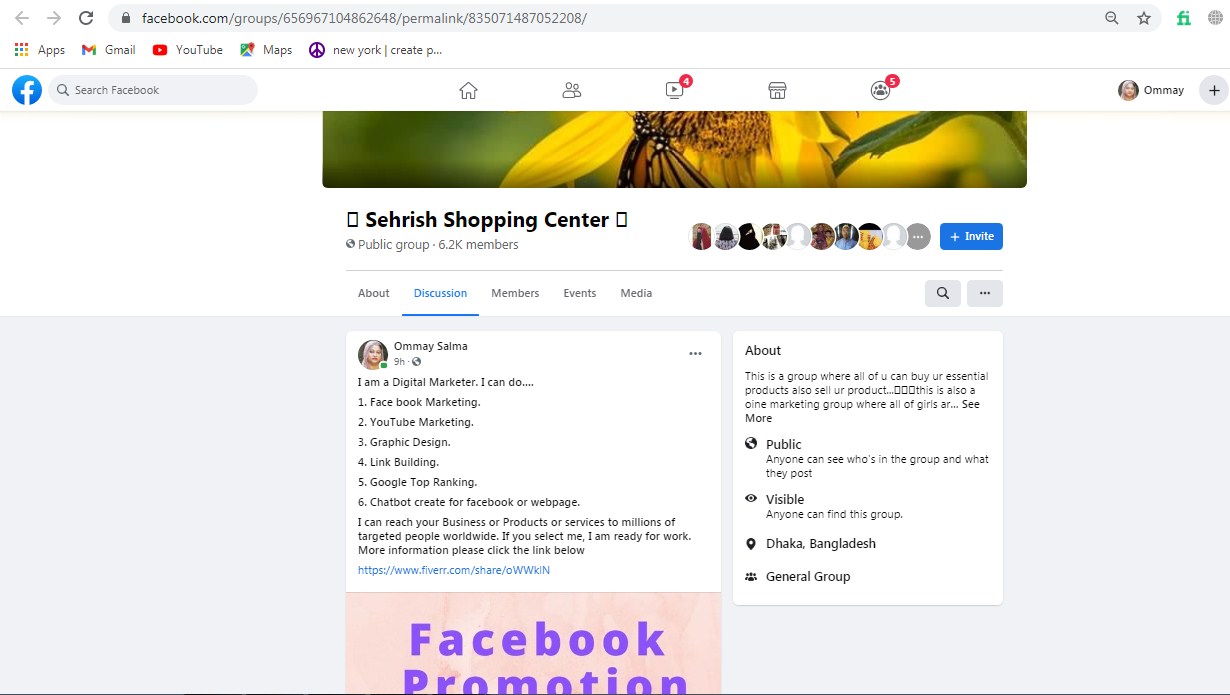 OMMAY SALMA: Facebook page promotion work (sample)