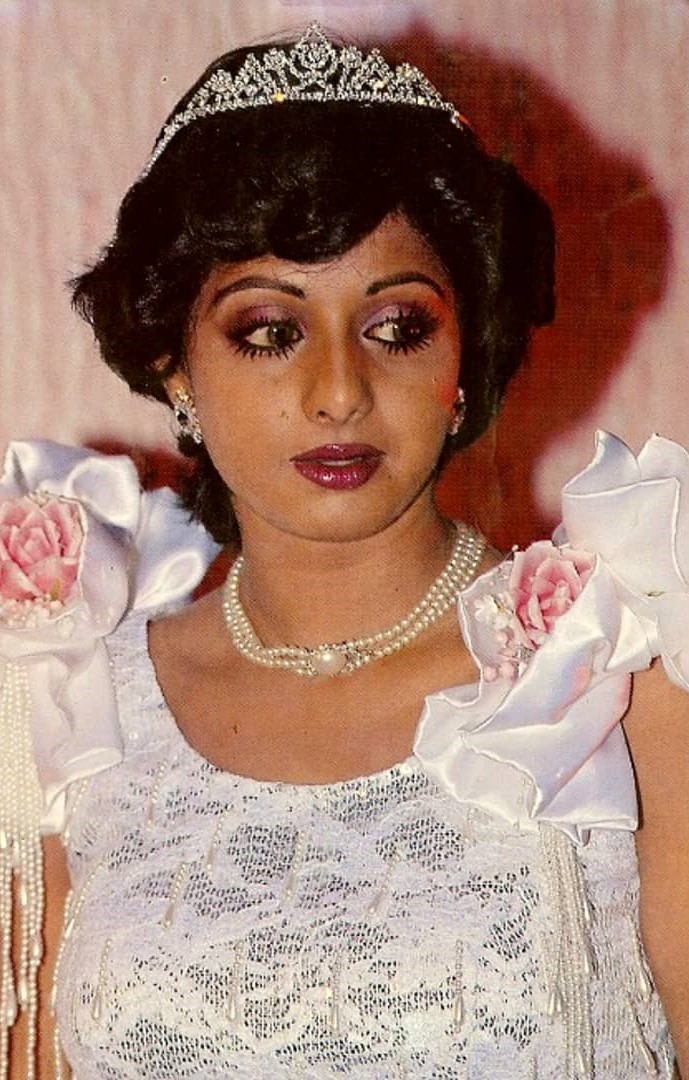 Sridevi: Princess Sridevi? In a vintage 80s gown, tiara and makeup ...