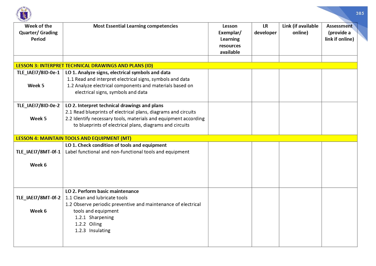 DepEd Memos, Orders & Results: Most Essential Learning Competencies in ...