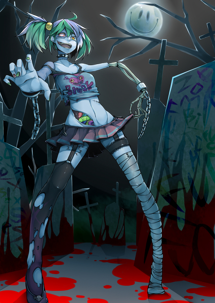 Blue Chicks Are Hot Zombie Girl By Regura