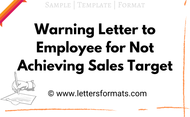 Warning Letter to Employee for Not Achieving Sales Target