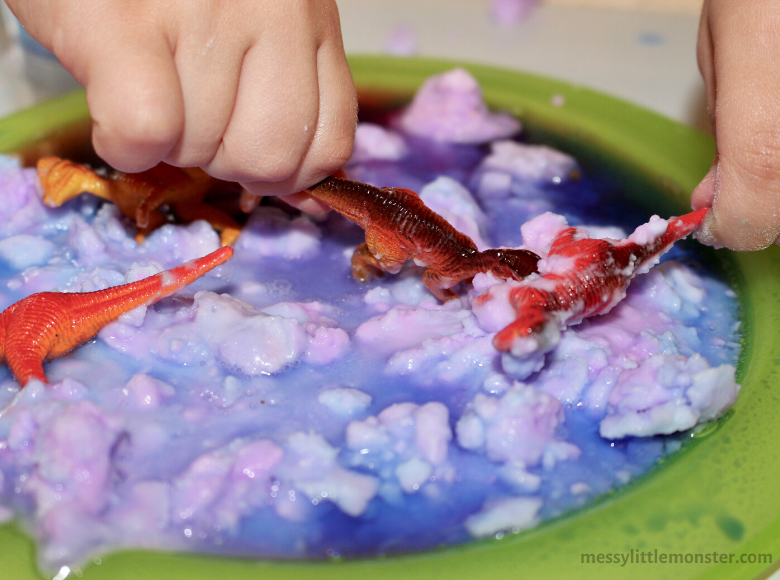 Hatching Fizzy Dinosaur Eggs Science Activity - Messy Little Monster