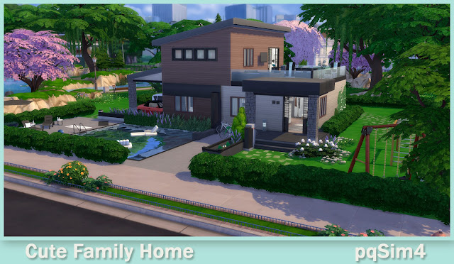 Cute Family Home. The Sims 4 Speed Build.