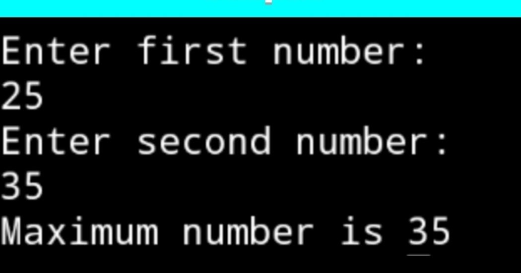 C Program To Find Maximum Between Two Numbers Using