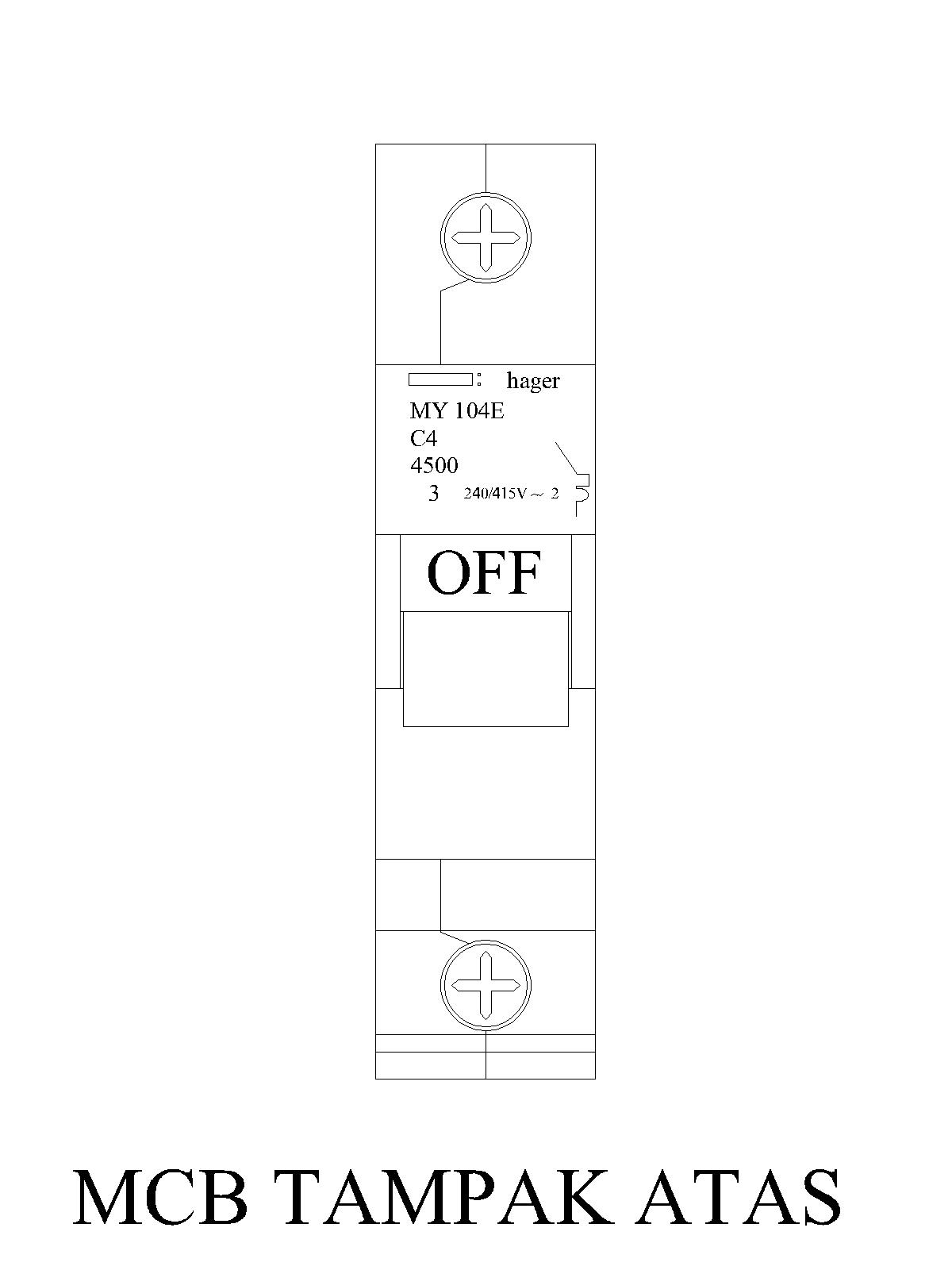 Design AutoCad Wahyu: Gambar MCB 1 Phasa