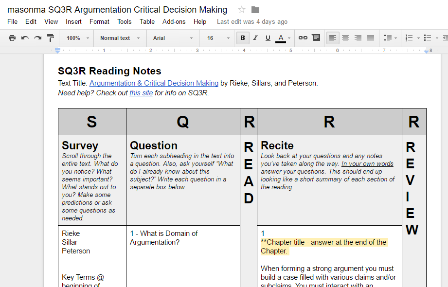 Curriculum Corner: Critical Reading Strategy: SQ3R [with graphic ...