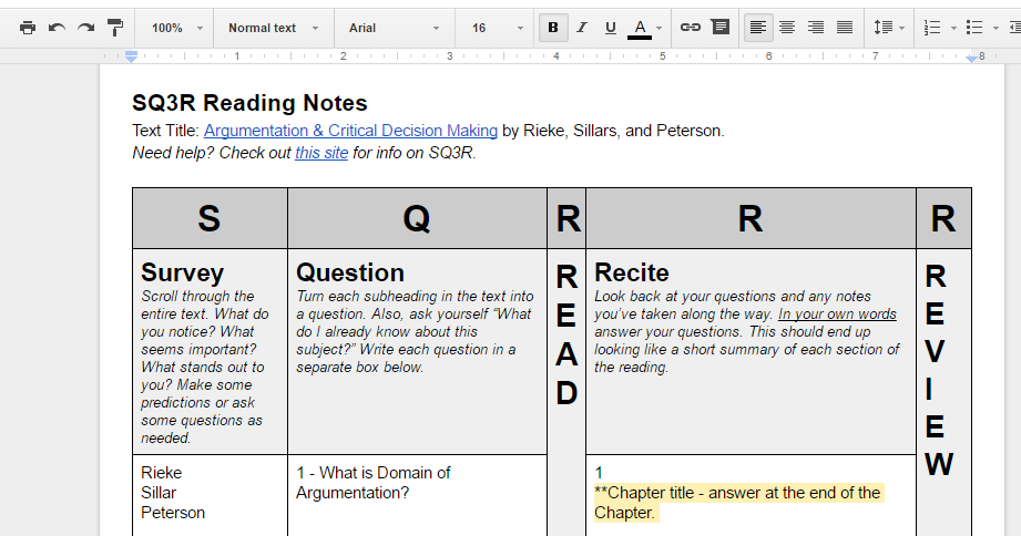 Curriculum Corner: Critical Reading Strategy: SQ3R [with graphic ...