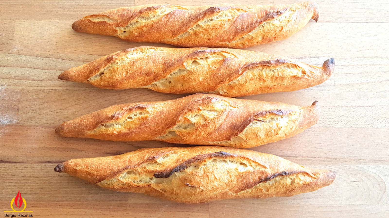 BAGUETTES o pan francés (barras de pan) muy fáciles y con MASA MADRE