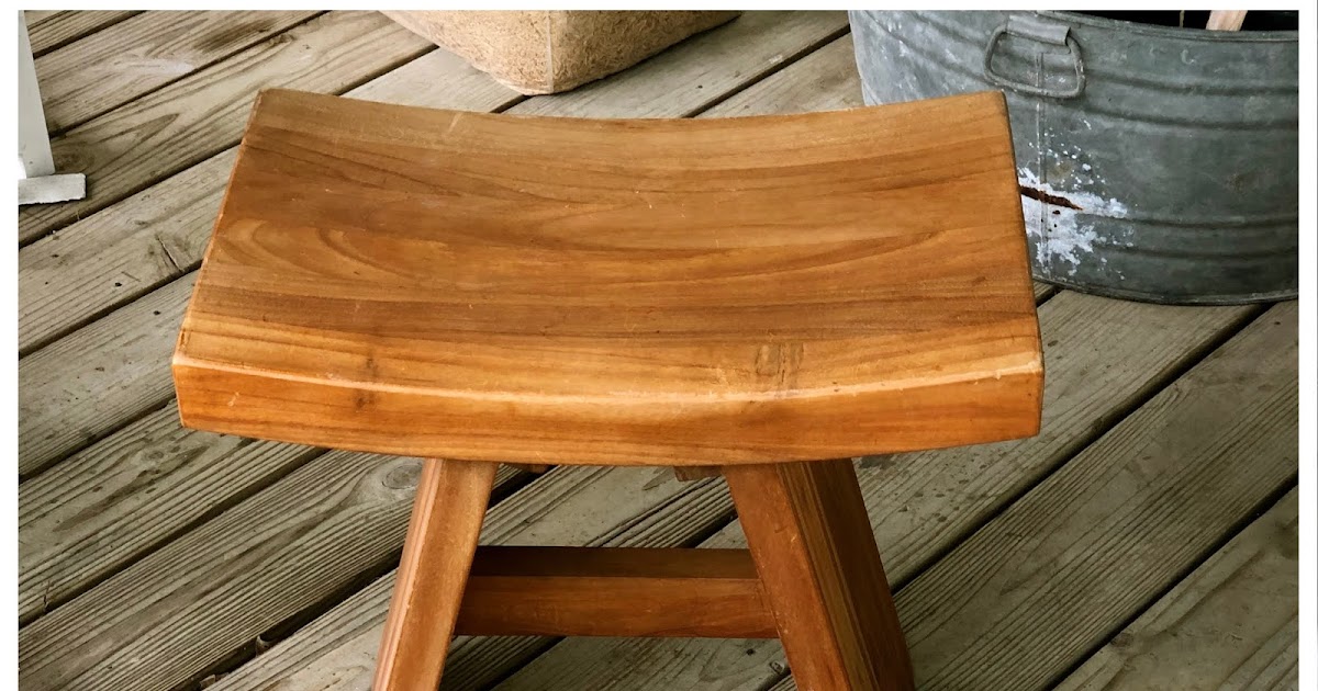 Two Men and a Little Farm: TEAK STOOL FOR THE GARDEN TRASH TO TREASURE