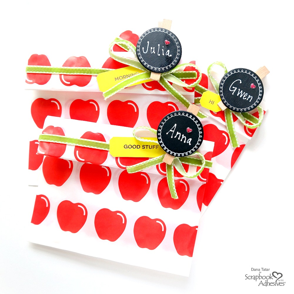 Back to School Apple Treat Bags - Scrapbook Adhesives by 3L