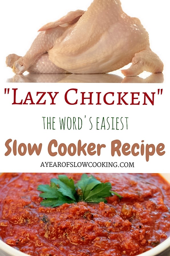 Lazy Chicken CrockPot Recipe - A Year of Slow Cooking
