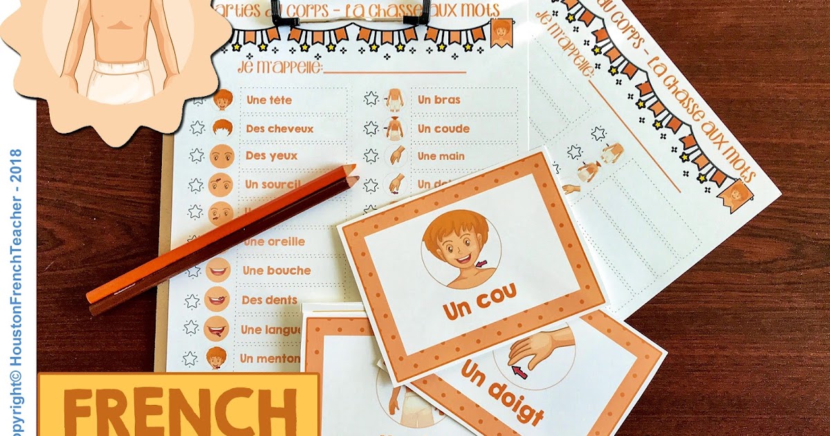 Les parties du corps - French Body Parts Activities Scavenger Hunt Game ...