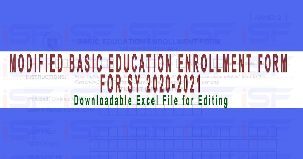 EducNation: MODIFIED BASIC EDUCATION ENROLLMENT FORM | SY 2021-2022