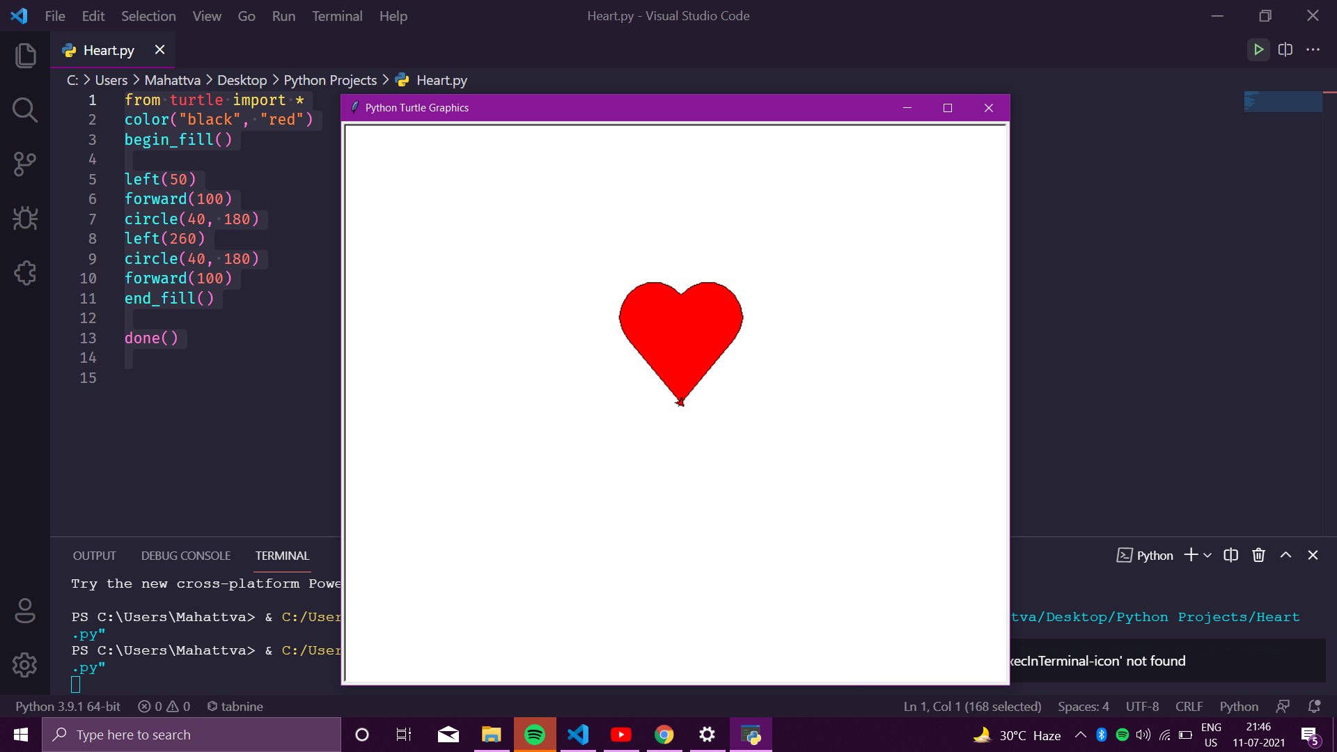 python program to impress a girl