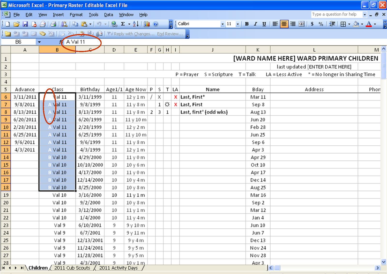 Kristal Coles: Editable Primary Roster Excel File - Free Download