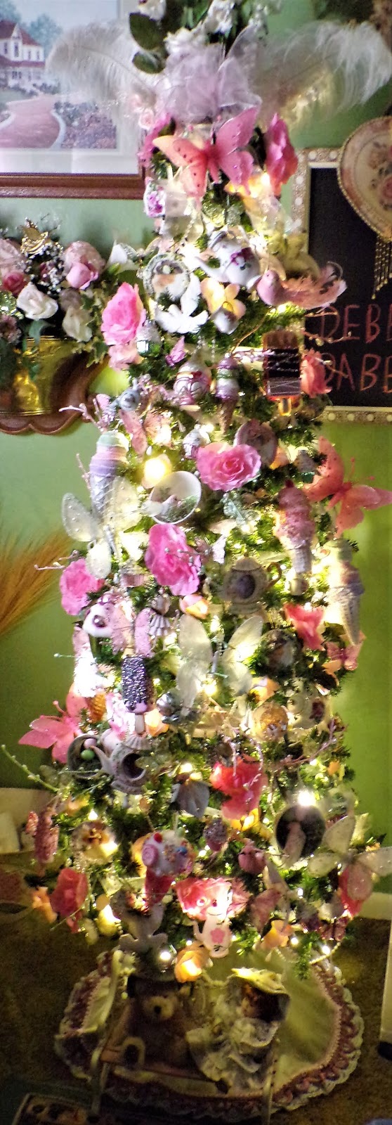 DEBBIE-DABBLE BLOG: Summer Garden Tea Party Tree in the Craft Room