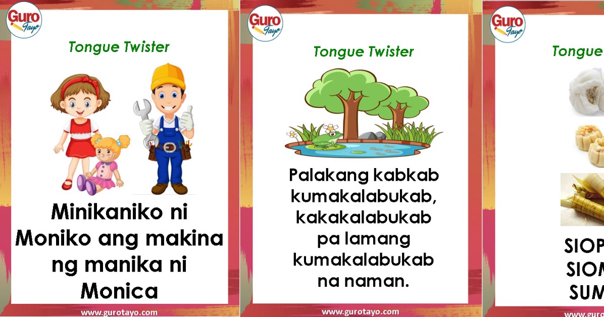TONGUE TWISTER TAGALOG (Free Download) - Guro Tayo