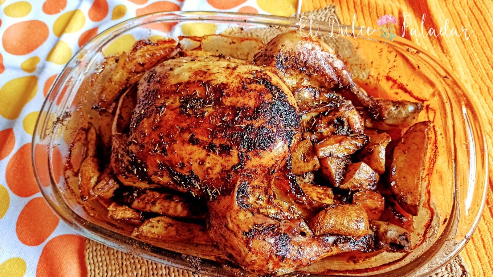 Pollo asado cajún con patatas al horno - El dulce paladar