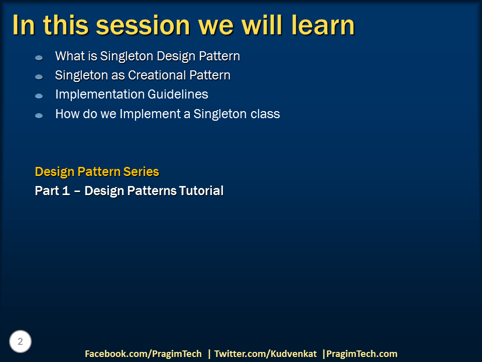 Sql Server Net And C Video Tutorial Singleton Design Pattern