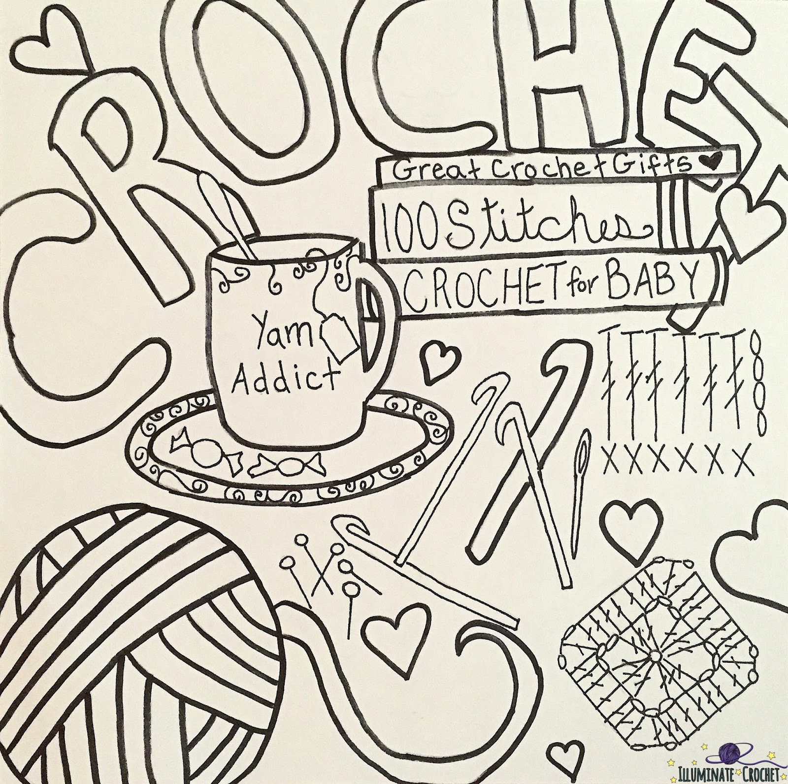 Illuminate Crochet: Crochet Coloring Page