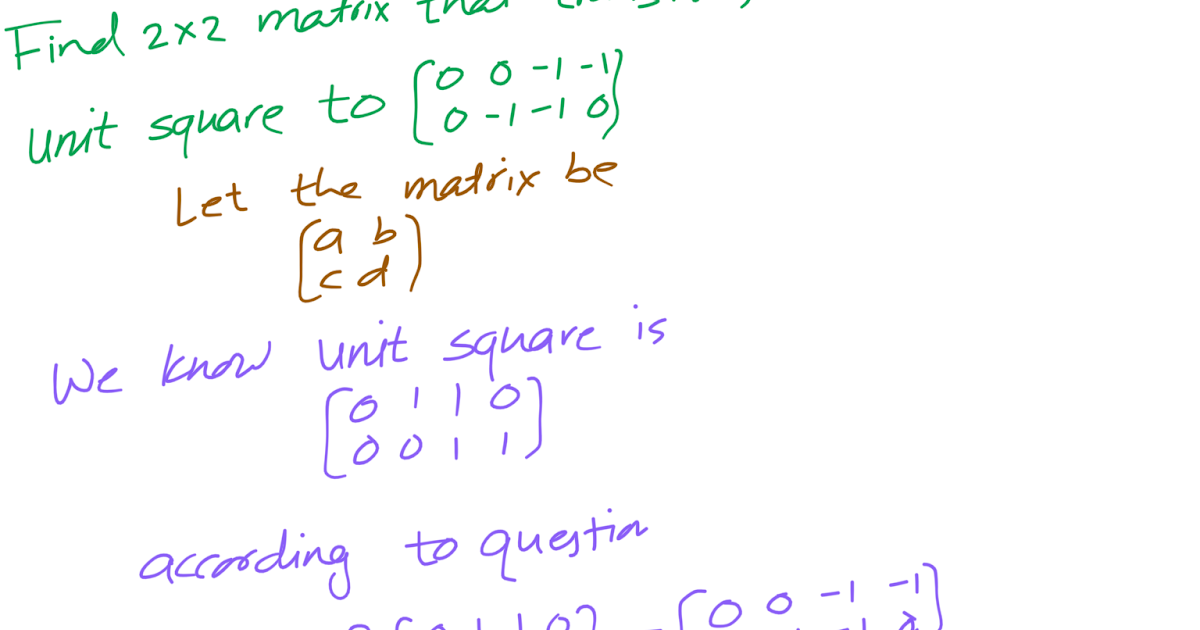 Transformation using matrix.